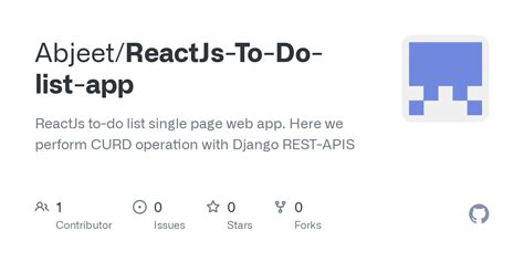 GitHub Abjeet ReactJs To Do List App ReactJs To Do List Single Page Web App Here We Perform