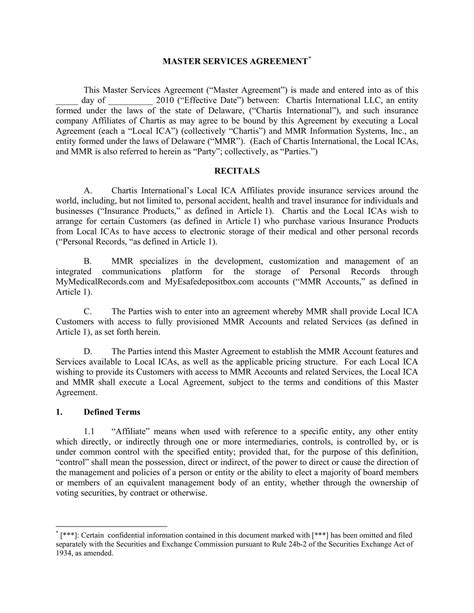 Free Printable Master Service Agreement Templates [pdf Word] Msa