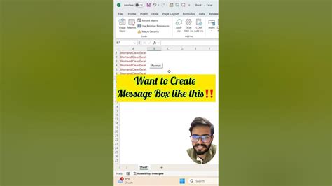 Vba Message Box In Excel‼️day 19 Excel Learning Exceltips Excel