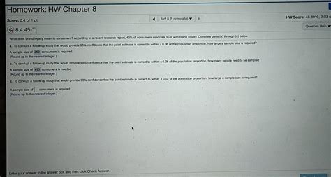 Solved Homework Hw Chapter 8 Score 0 4 Of 1 Pt 6 Of 6 5