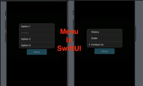 Menu in SwiftUI Menu Button in SwiftUI
