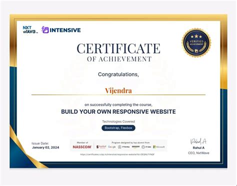 completed responsive web design course with nxtwave vijendra vijay