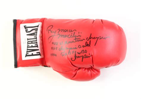 Merciless Ray Mercer Signed Everlast Boxing Glove With Multiple Stat