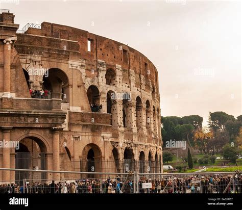 Rome Italy Exterior Of The Colosseum Famous For Shows With Gladiators