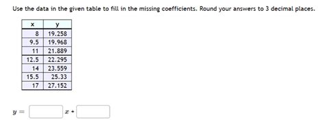 [solved] use the data in the given table to fill in the m