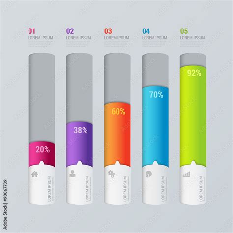 Vector Indicator Chart Graphic Infographics Mockup Template Stock