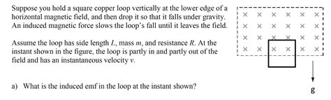 Solved Suppose You Hold A Square Copper Loop Vertically At Chegg