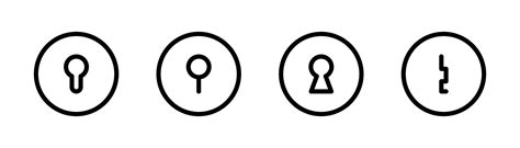 Keyhole Icon In Line Lock Keyhole In Line Outline Key Hole Icons Set