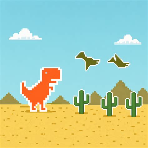 Colored T Rex Dino Game