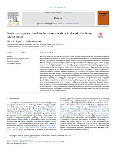 PDF Predictive Mapping Of Soil Landscape Relationships In The Arid Southwest United States