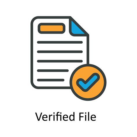 Verified File Vector Fill Outline Icon Design Illustration User Interface Symbol On White