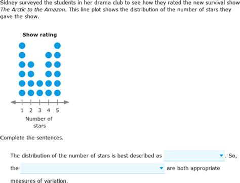Ixl Choose Appropriate Measures Of Center And Variation Algebra 1 Practice