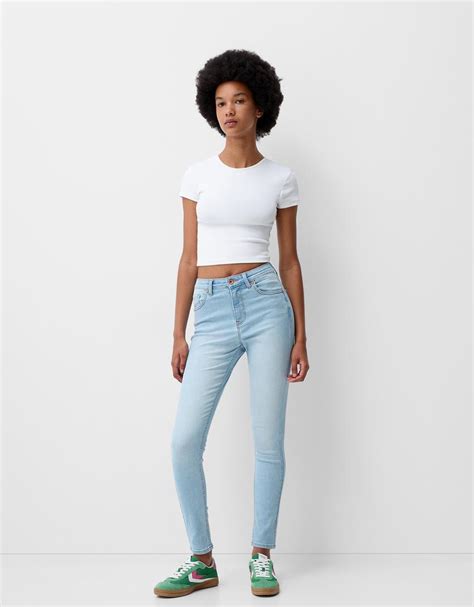 Super High Waist Skinny Jeans Women Bershka