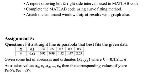 Solved A Report Showing Left And Right Side Intervals Used In
