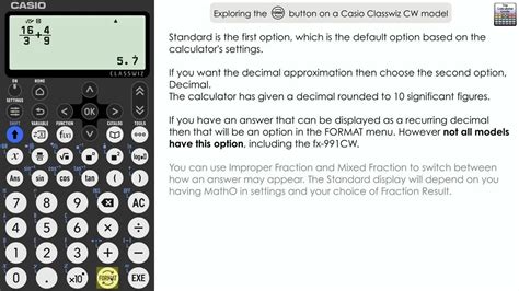 Exploring The Format Button On A Casio Classwiz Cw Model Casiocalculator Classwiz Calculator