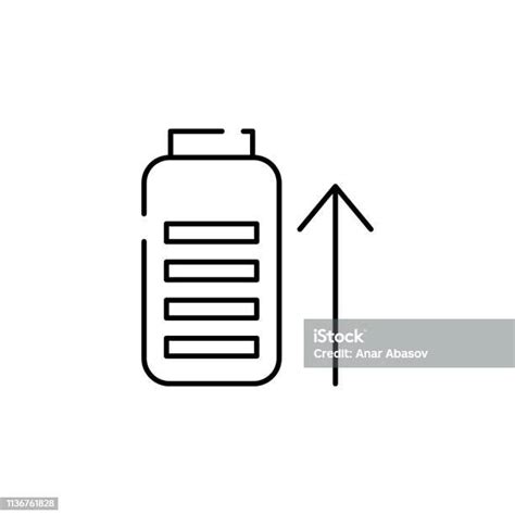 배터리 충전 아이콘 모바일 개념과 웹 응용 프로그램 그림에 대 한 건설의 요소입니다 웹 사이트 디자인 및 개발 앱 개발을 위한 얇은 라인 아이콘 가위에 대한 스톡 벡터 아트