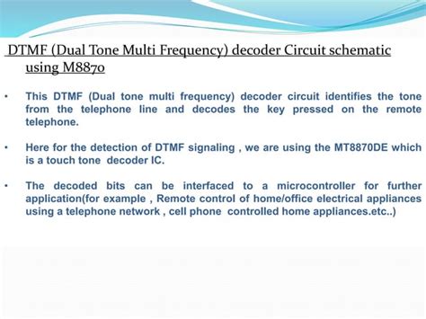 dtmf based home automation system using microcontroller ppt