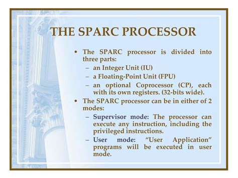 PPT THE SPARC ARCHITECTURE PowerPoint Presentation Free Download ID