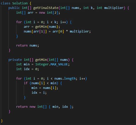 Coding Problem Final Array State After K Multiplication Operations I