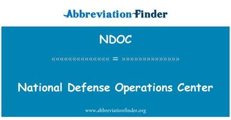 Ndoc Stands For National Defense Operations Center Abbreviation Finder