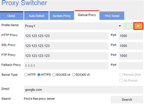 Configuring A Proxy In The Proxy Switcher And Manager Extension