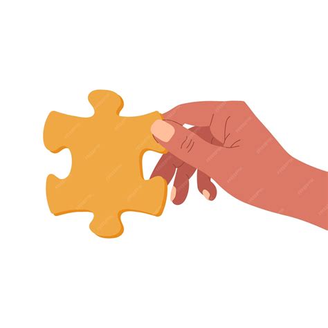 Premium Vector Hand With A Puzzle Piece Puzzle Pieces Symbol Of Teamwork Solving A Business