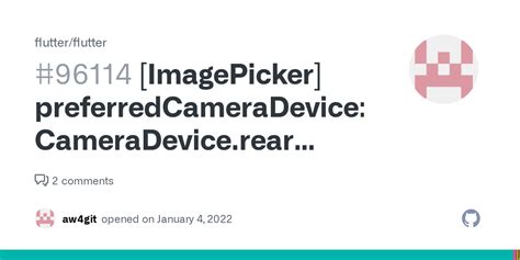 ImagePicker PreferredCameraDevice CameraDevice Rear Does Not Work Issue Flutter