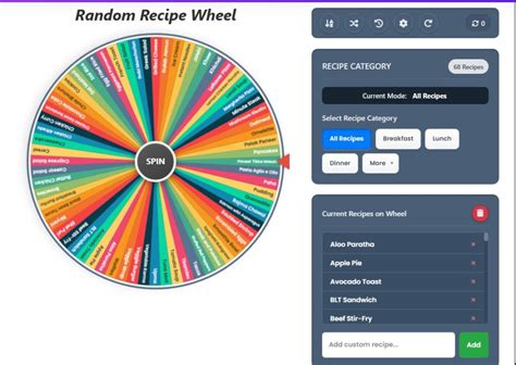 Random Recipe Picker Wheel