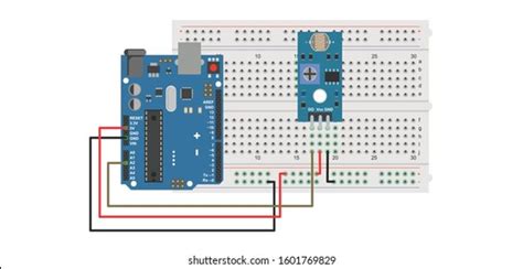 Vektor Stok Ldr Module Arduino Interfacing Top View Tanpa Royalti