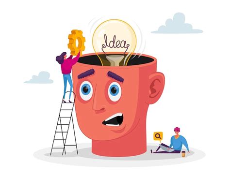 Business Charaktere Arbeiten An Der Projektsuche Nach Kreativen Ideen