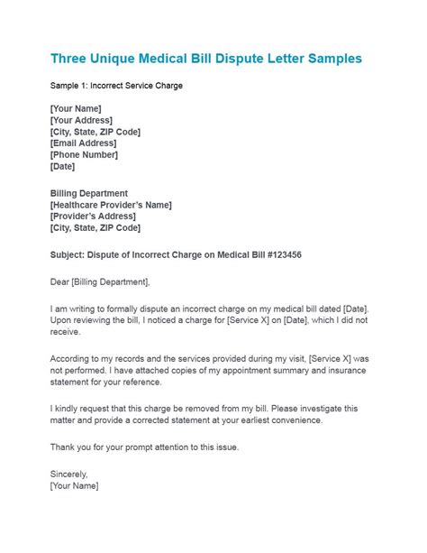 Perfect Medical Bill Dispute Letter Free Sample Inside Artofit