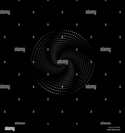 Halftone Dots In Spiral Form Round Logo Vector Dotted Frame Twirl