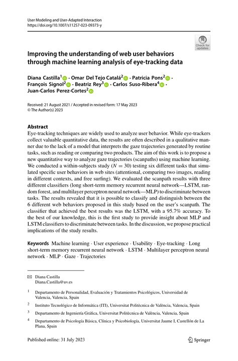 Pdf Improving The Understanding Of Web User Behaviors Through Machine Learning Analysis Of Eye