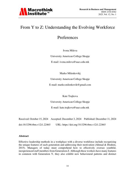 Pdf From Y To Z Understanding The Evolving Workforce Preferences