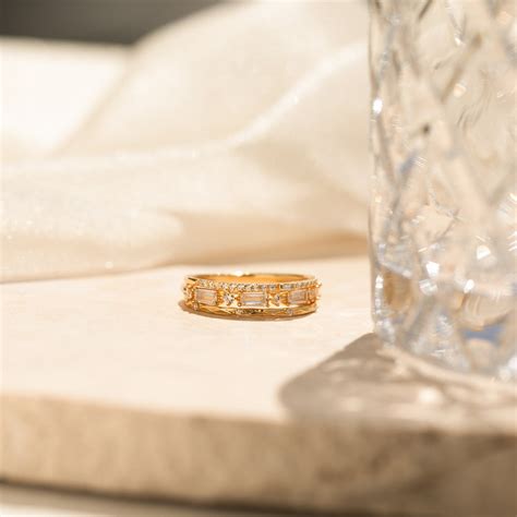 Dainty Baguette Diamond Stacking Ring Set Caitlyn Minimalist