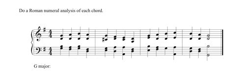 Do A Roman Numeral Analysis Of Each Chord G Major