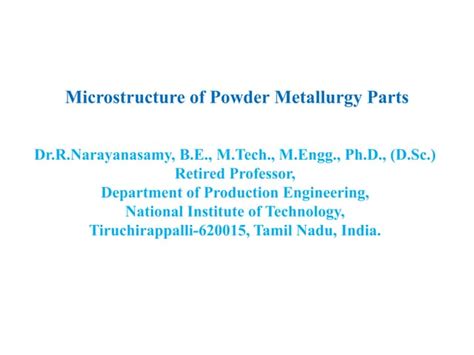 Microstructure Of Powder Metallurgy Carbon Steels Pptx