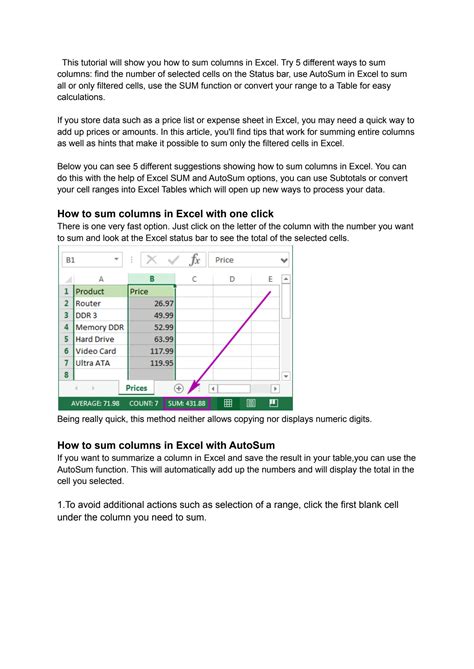 SOLUTION Some Simple And Easy Ways To Add Columns In Excel Studypool