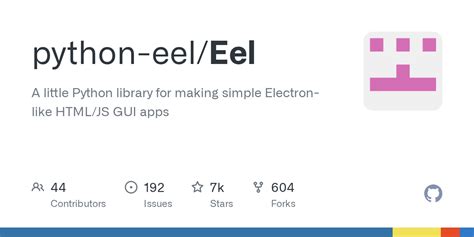 Eel Readme Md At Main · Python Eel Eel · Github