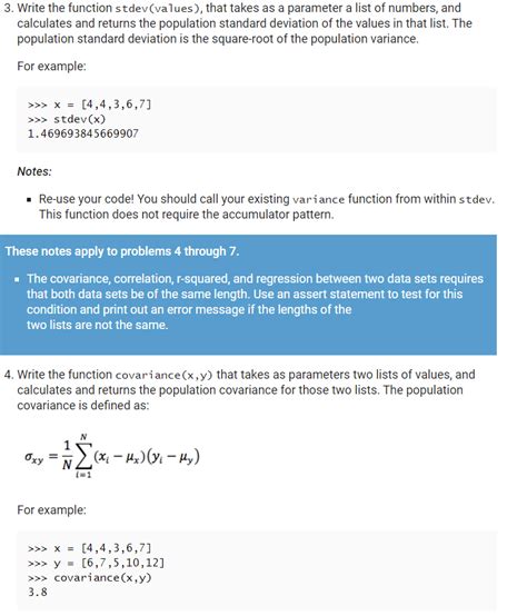 3 Write The Function Stdevvalues That Takes As A Parameter A List