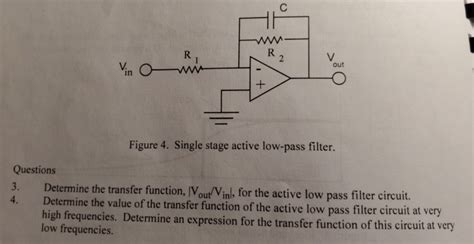 Solved W R 2 V Out R In Figure 4 Single Stage Active