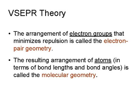 REVIEW VSEPR And Molecular Geometries Polarity VSEPR Theory