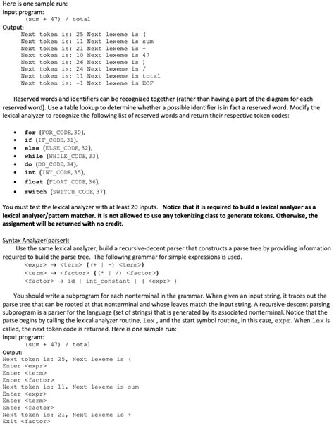 Solved For This Assignment You Will Build A Lexical