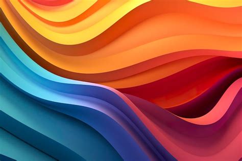 Premium Ai Image Abstract 3d Render Colorful Background Design With Soft Wavy Waves Modern