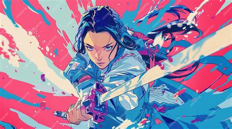 Anime Girl Warrior Wallpaper Premium Ai Generated Image