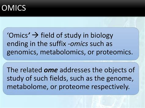 Genomics Transcriptomics Proteomics Metabolomics Basic Concepts