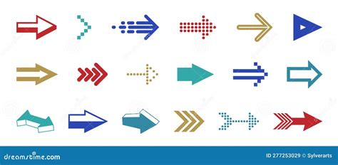 Diverse Arrow Cursors Vector Set Different Shapes Styles And Concepts Arrows Single Color