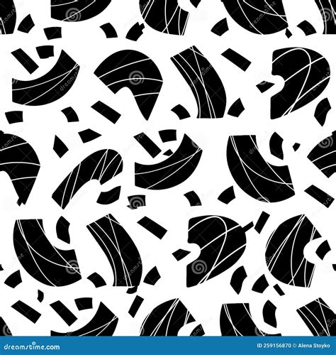 Vector Geometric Seamless Pattern Repeating Abstract Black And White Background Stock Vector
