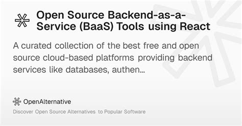 Best Open Source Backend As A Service Baas Tools Using React 2025