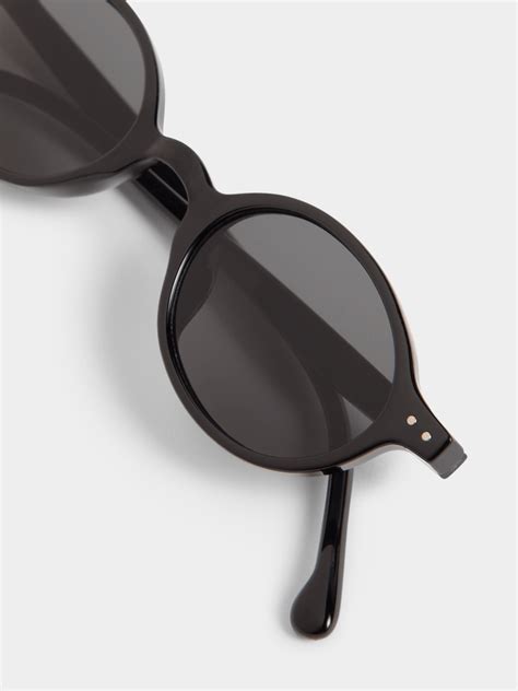 The Fix Unisex Black Small Oval Sunnies Bash